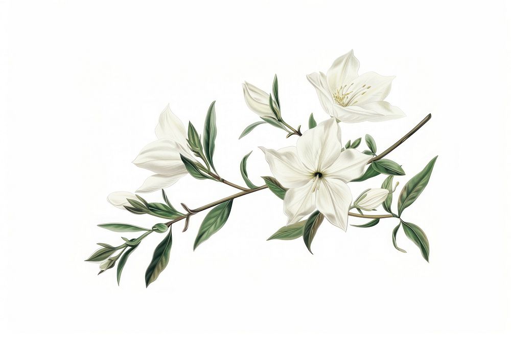 Elegant white floral botanical illustration | Free Photo Illustration ...