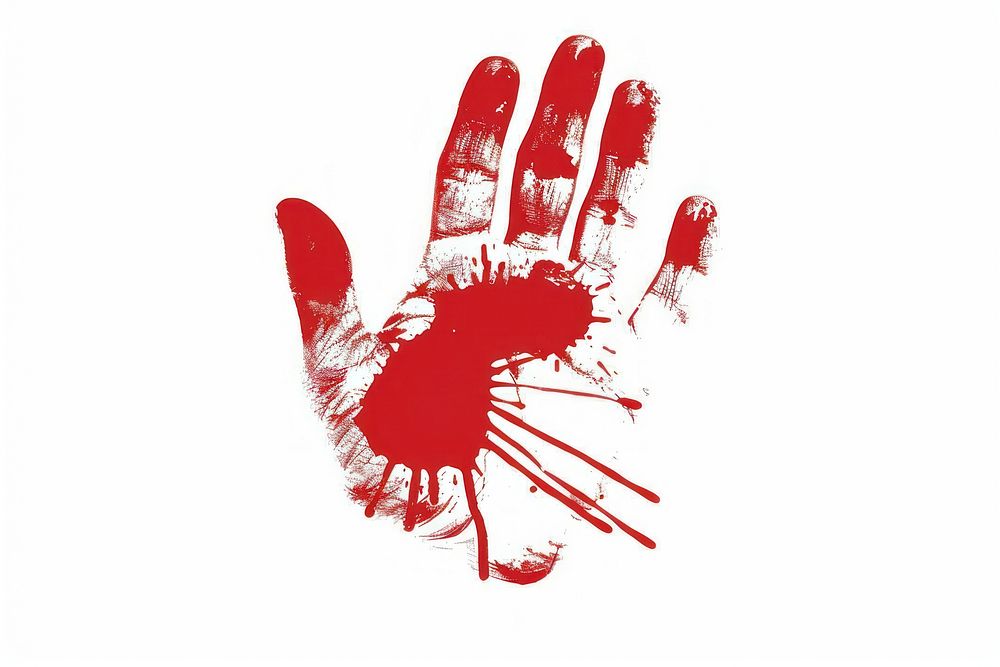 Red handprint with splatter | Free Photo Illustration - rawpixel