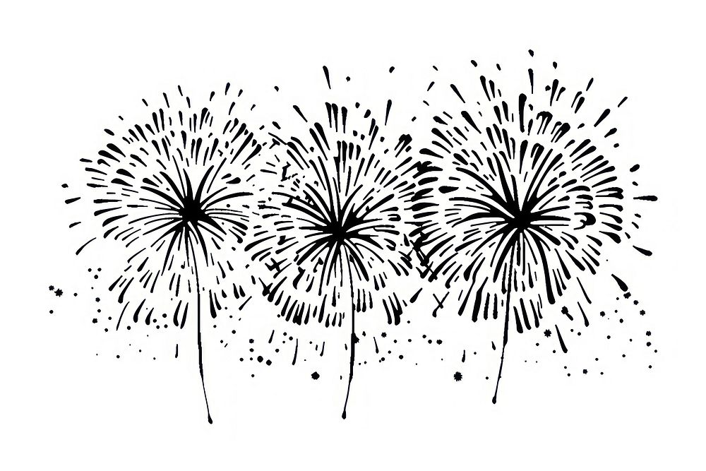 Drawing fireworks art illustrated dandelion. | Free Photo Illustration ...