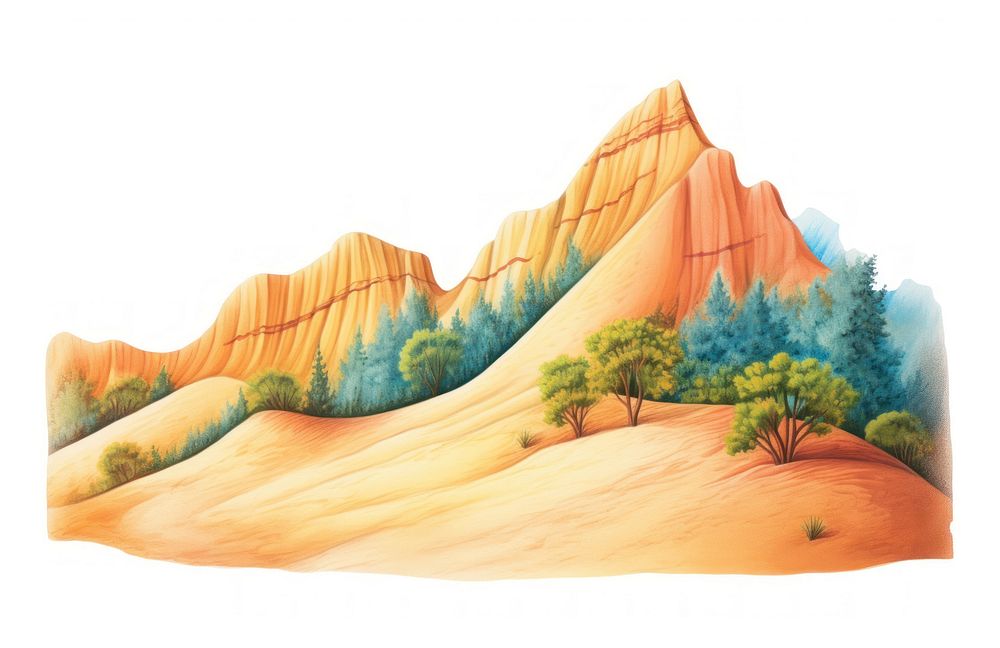 Vibrant desert landscape illustration | Free Photo Illustration - rawpixel