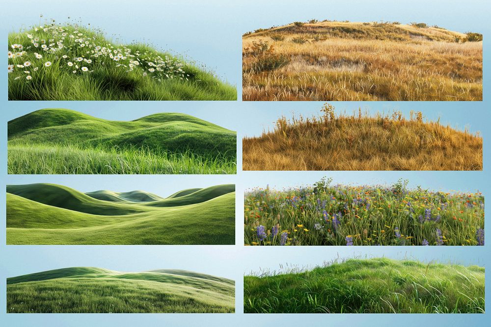 Hill border element set | Premium Photo - rawpixel