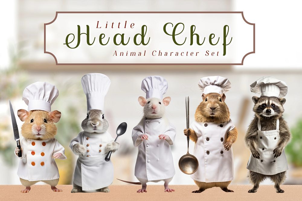 animal wear chef costume character | Free Photo - rawpixel