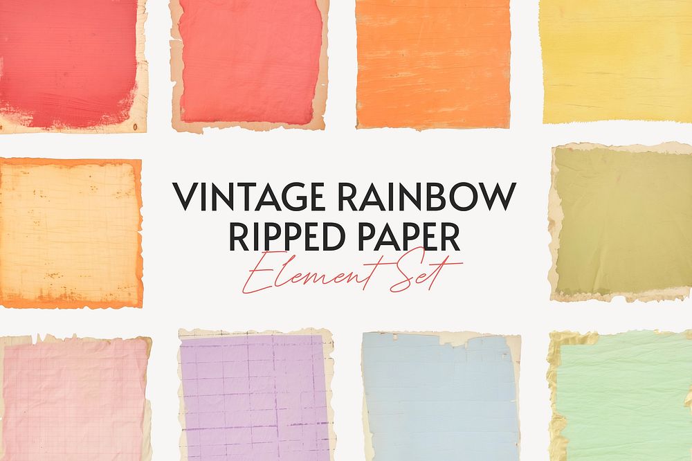 Vintage rainbow ripped paper element | Free Photo - rawpixel