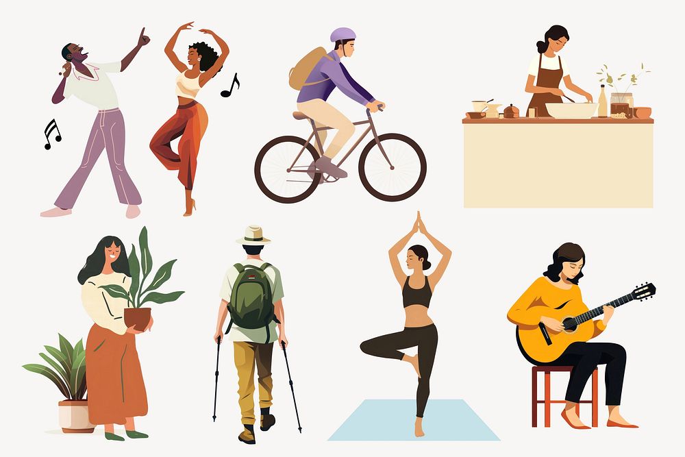 Hobby & lifestyle element set | Free Photo - rawpixel