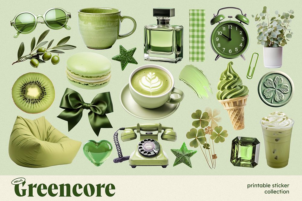 Green object element set | Free Photo - rawpixel