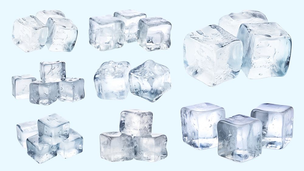 Realistic ice cubes element set | Free Photo - rawpixel