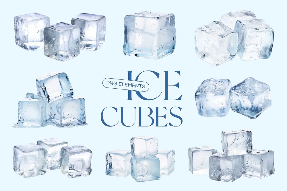 Realistic ice cubes element set | Free Photo - rawpixel