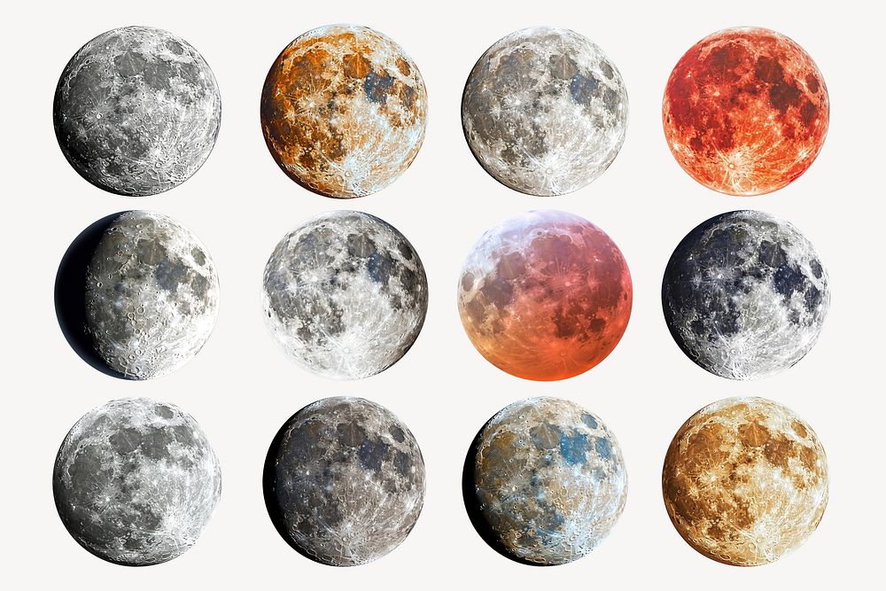 Moon element set | Free Photo - rawpixel