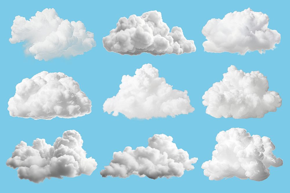 white cloud design element set | Free Photo - rawpixel