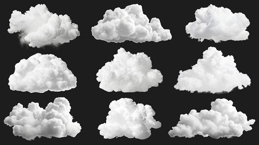 white cloud design element set | Free Photo - rawpixel