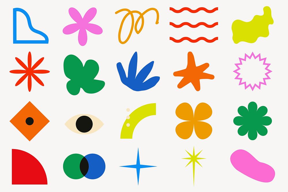 Abstract shape design element set | Free Photo - rawpixel