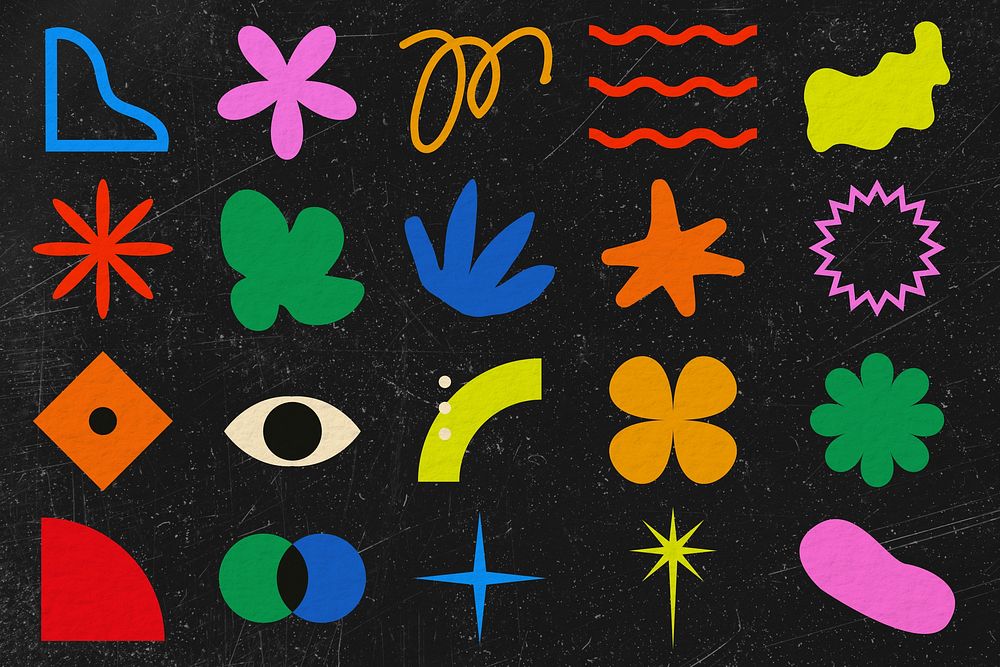 Abstract shape design element set | Free Photo - rawpixel