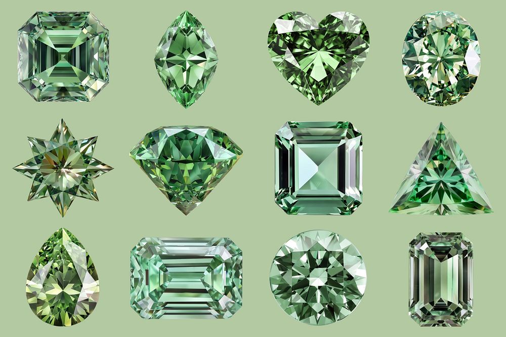 Green diamond element set | Free Photo - rawpixel