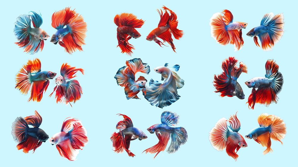 colorful betta fish design element | Free Photo - rawpixel