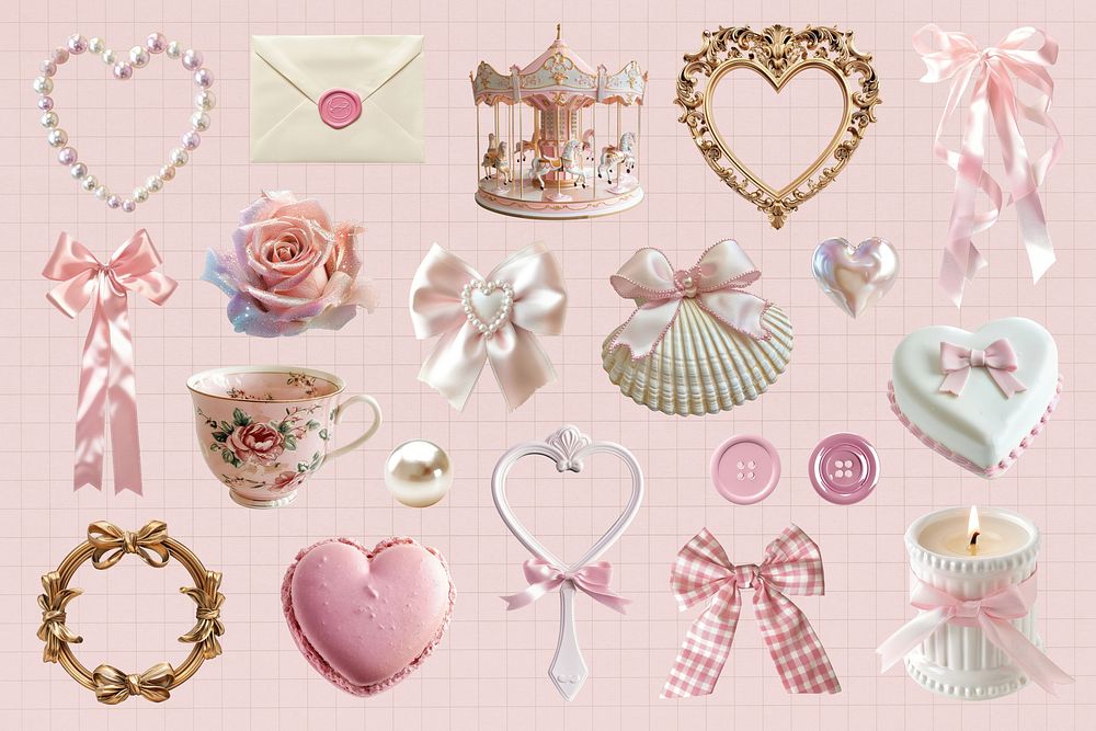 Coquette collage element set | Free Photo - rawpixel