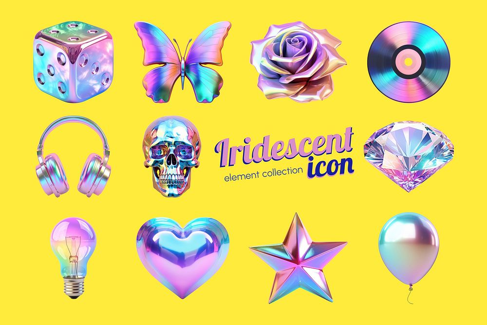 3D iridescent icon design element | Free Photo - rawpixel
