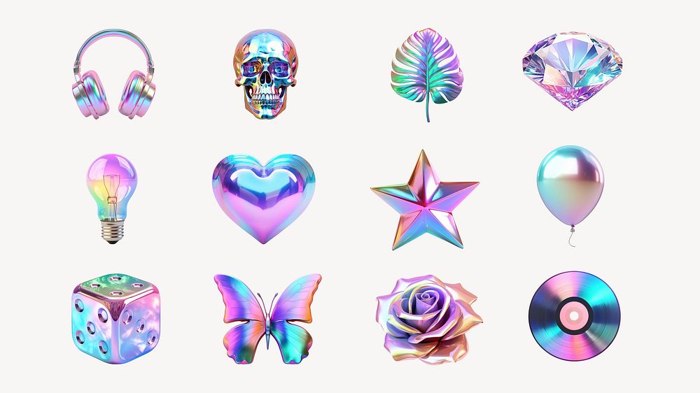 3D iridescent icon design element | Free Photo - rawpixel