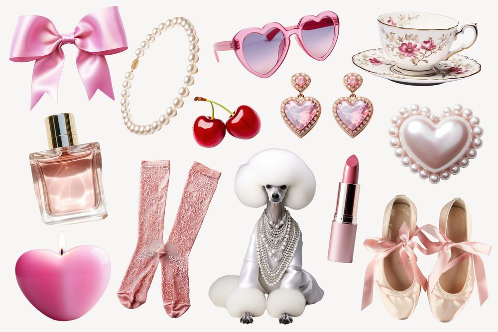 Coquette aesthetic design element set | Free Photo - rawpixel