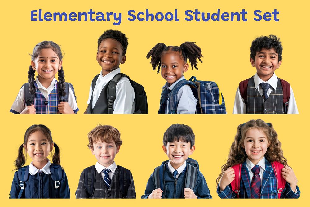Diverse elementary school student element | Free Photo - rawpixel