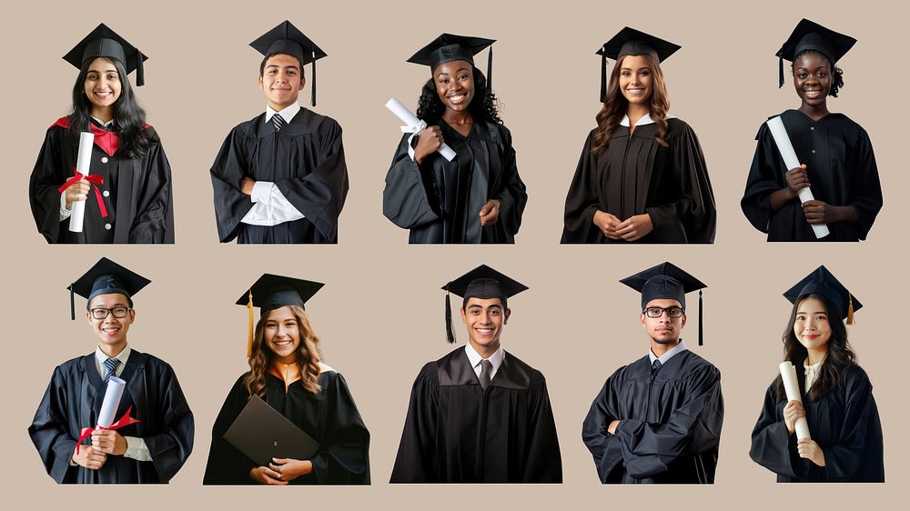 Diverse graduate student element set | Free Photo - rawpixel
