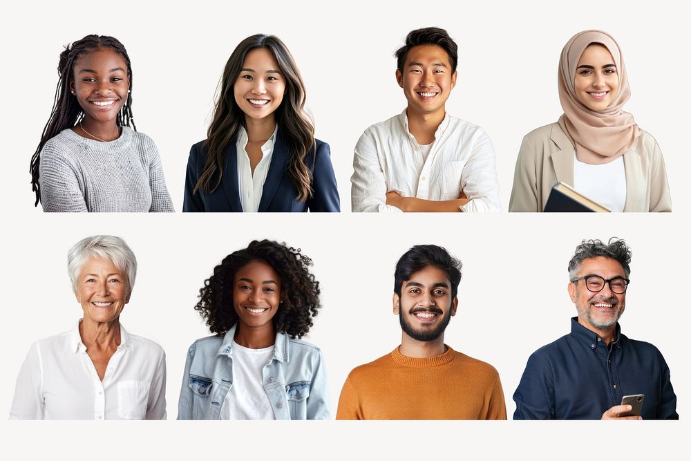 Diversity happy people element set | Free Photo - rawpixel