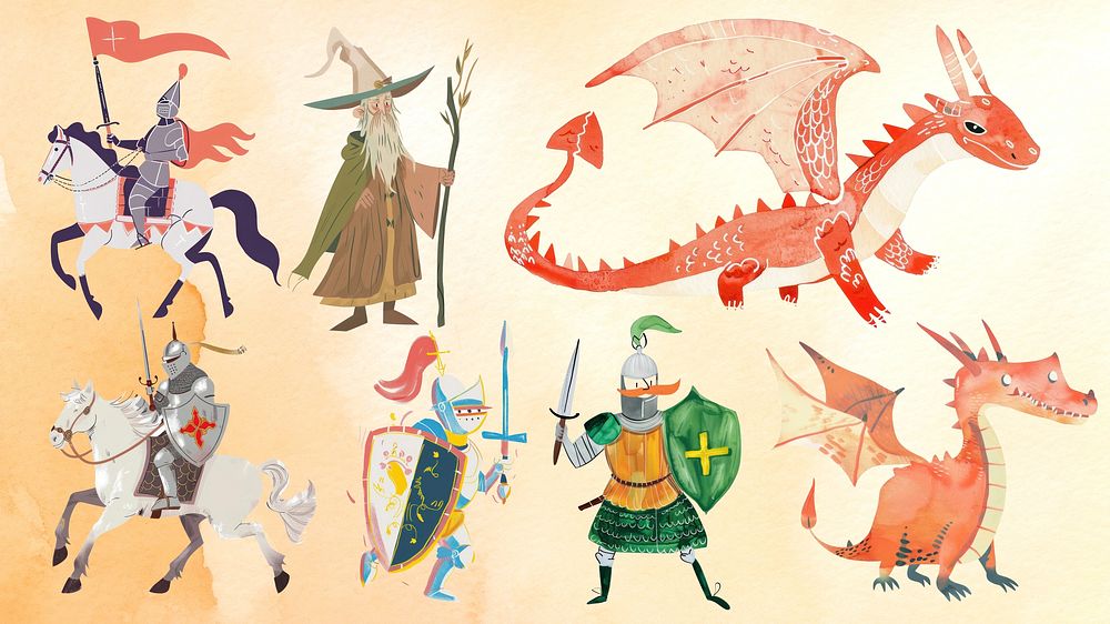 Medieval fantasy character element set | Free Photo - rawpixel