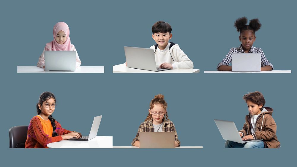 Diverse children online learning design | Free Photo - rawpixel