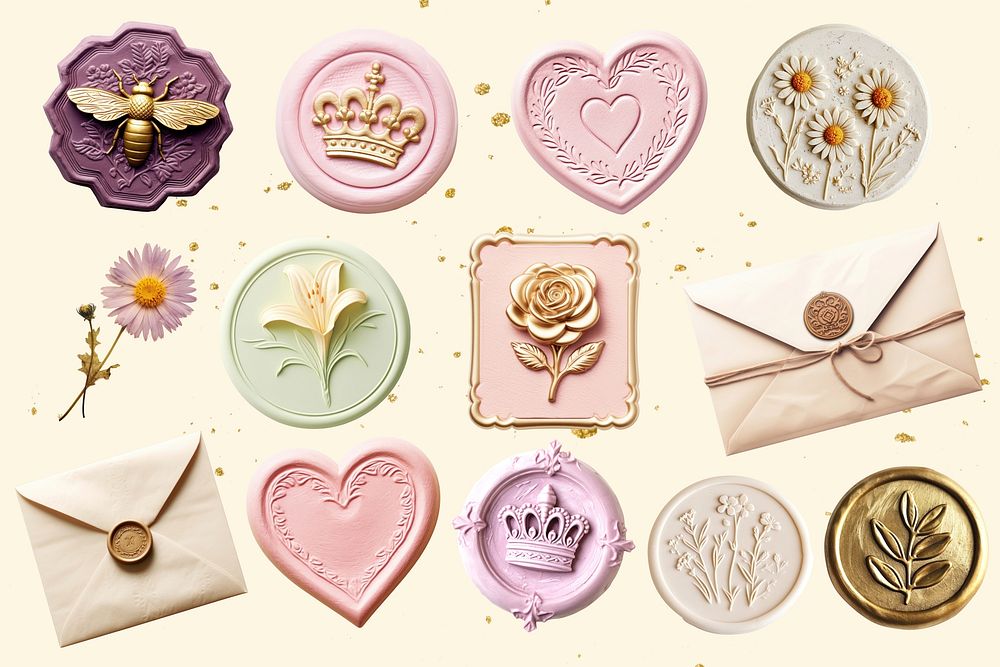 Vintage sealing wax element set | Free Photo - rawpixel
