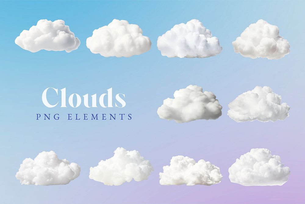 White cloud design element set | Free Photo - rawpixel
