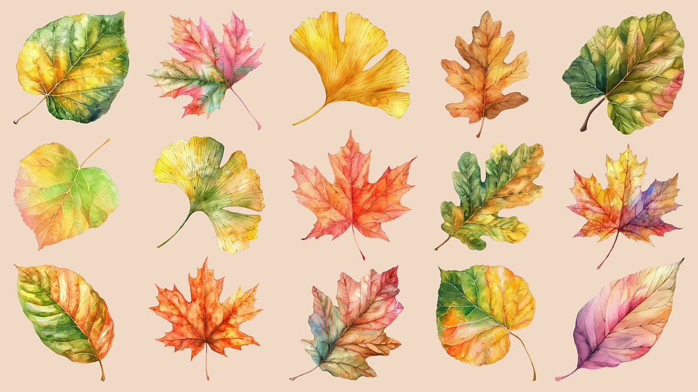 Autumn leaf element set | Free Photo - rawpixel