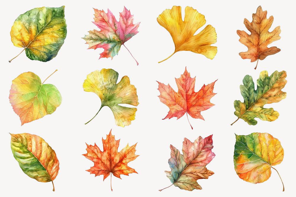 Autumn leaf element set | Free Photo - rawpixel