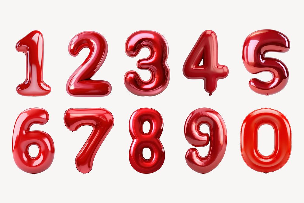 Red number balloon design element | Free Photo - rawpixel