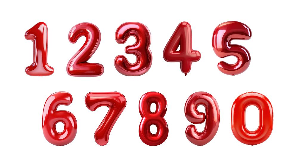 Red number balloon design element | Free Photo - rawpixel