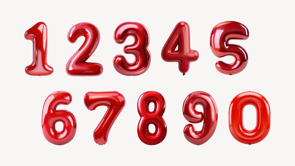 Red number balloon design element | Free Photo - rawpixel