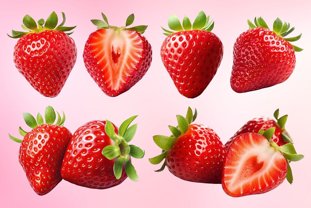 Strawberry design element set | Free Photo - rawpixel