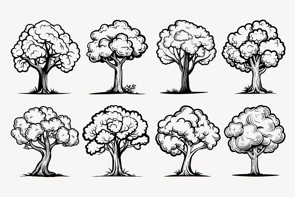 Black outline tree design element | Free Photo - rawpixel