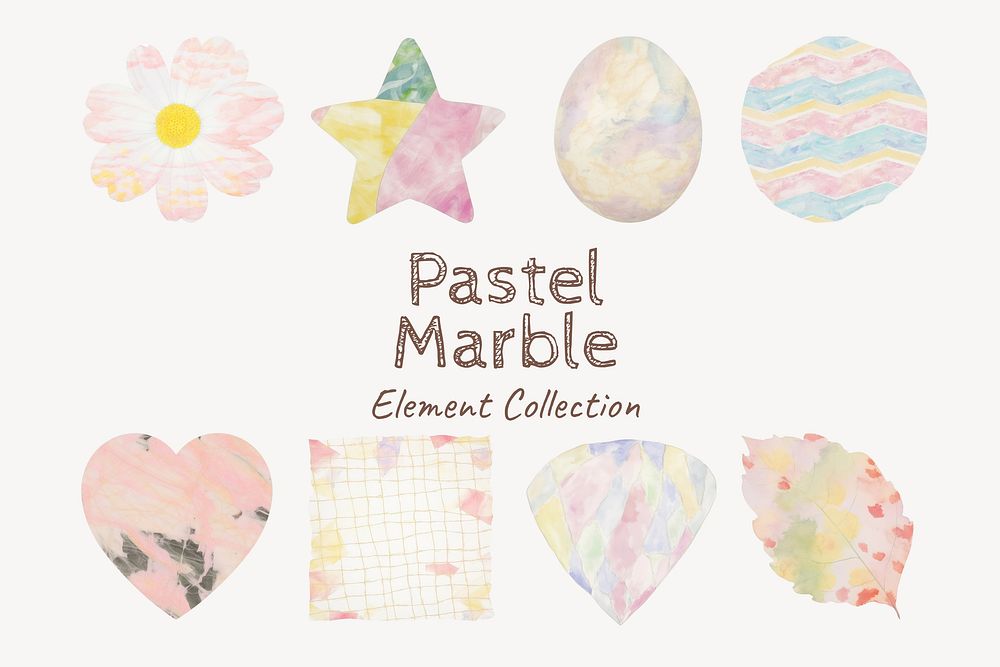 Pastel marble collage design element | Free Photo - rawpixel