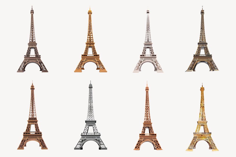 Eiffel Tower design element set | Free Photo - rawpixel