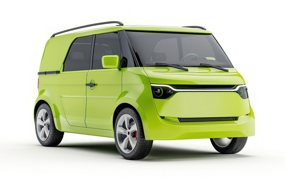 Modern electric green van | Free Photo - rawpixel