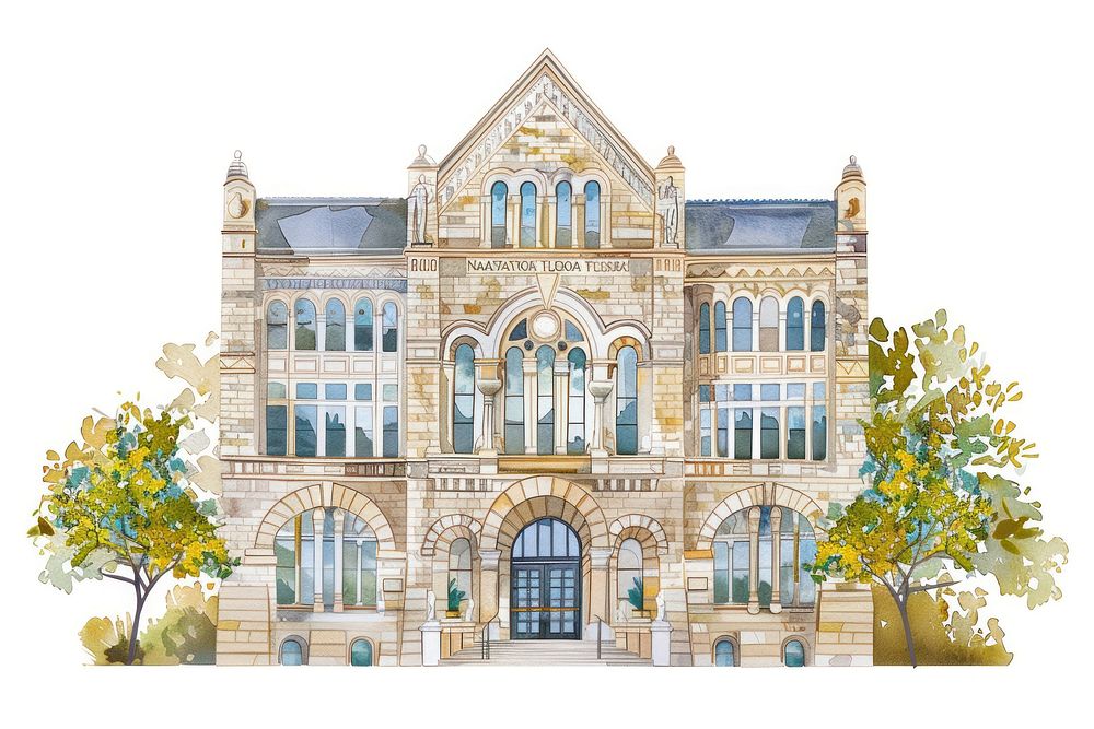 Vintage architectural building illustration | Free Photo Illustration ...