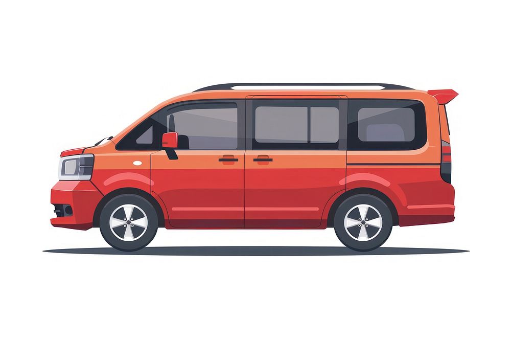 Modern red minivan illustration | Free Photo Illustration - rawpixel