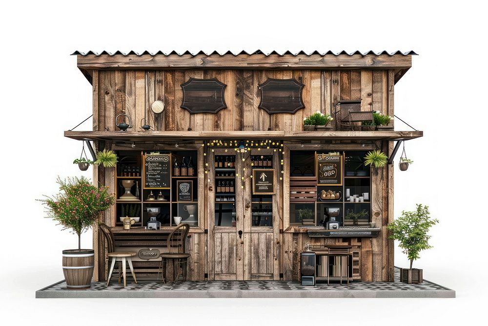 Rustic wooden café outdoor seating. | Free Photo - rawpixel