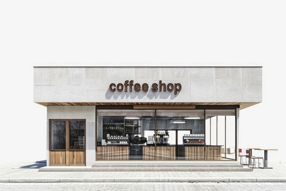 Modern minimalist coffee shop exterior | Free Photo - rawpixel