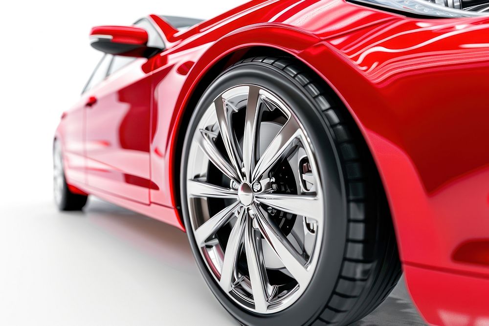 Sleek red car wheel close-up | Free Photo - rawpixel