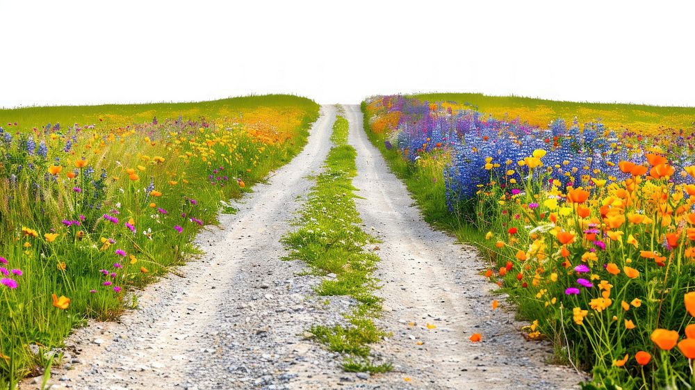 Vibrant wildflower path landscape | Free Photo - rawpixel