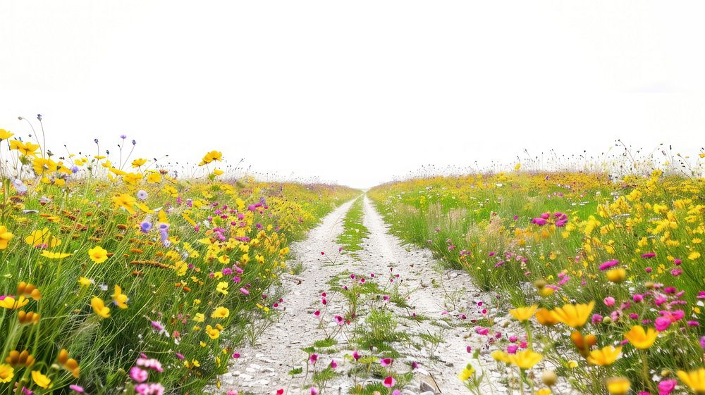 Colorful wildflower path landscape | Free Photo - rawpixel