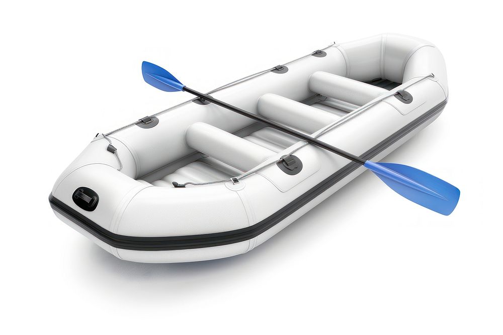 Inflatable white raft with paddles | Free Photo - rawpixel