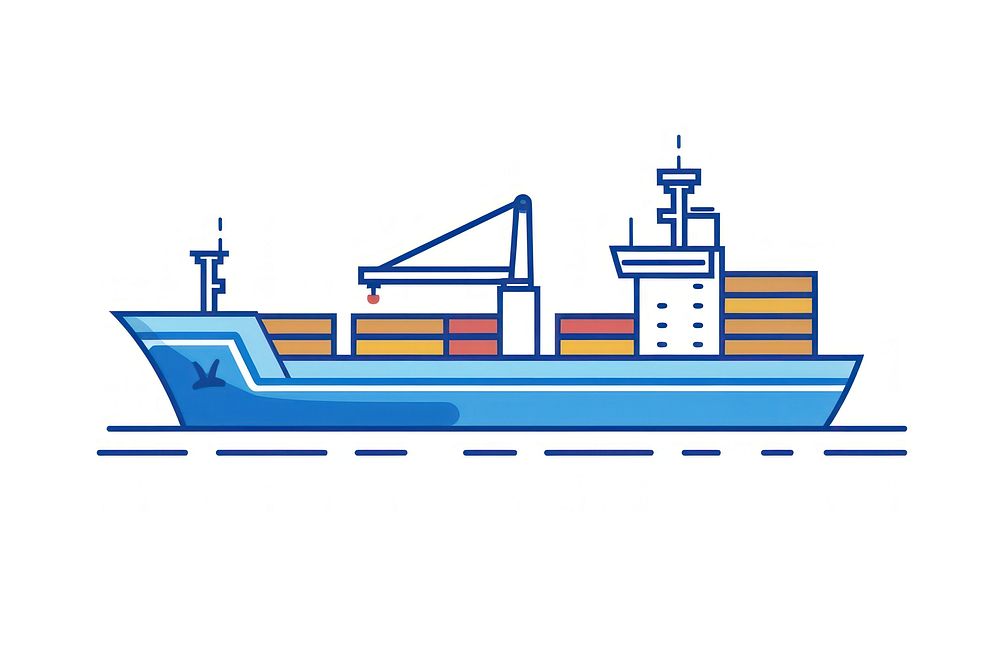 Cargo ship vector illustration | Free Photo Illustration - rawpixel