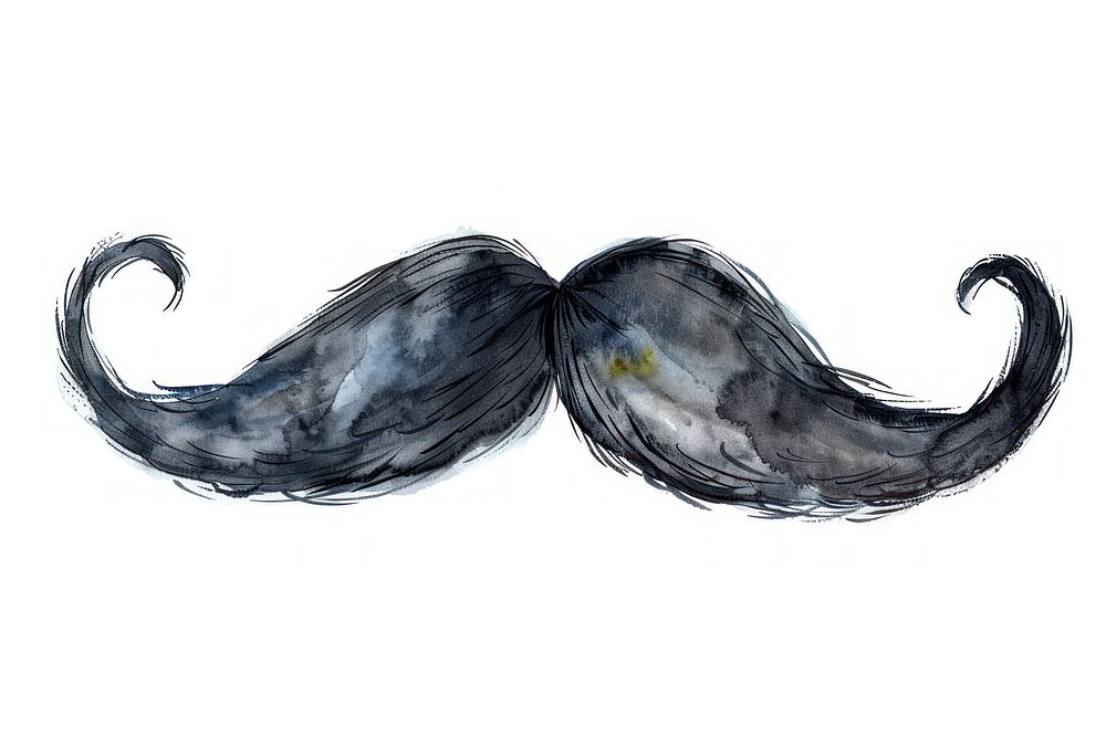 Watercolor mustache art illustration | Free Photo Illustration - rawpixel