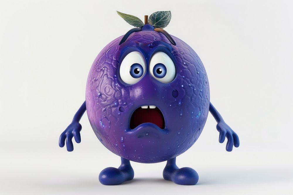 Shocked animated purple fruit character | Free Photo - rawpixel